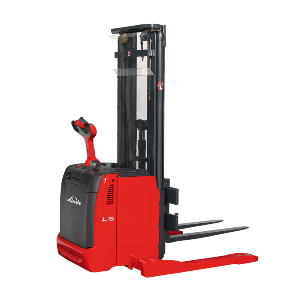 Stoccatore con pedana per conducente e impilatore a due livelli L14 – L16 AS AP/AS di Linde ...